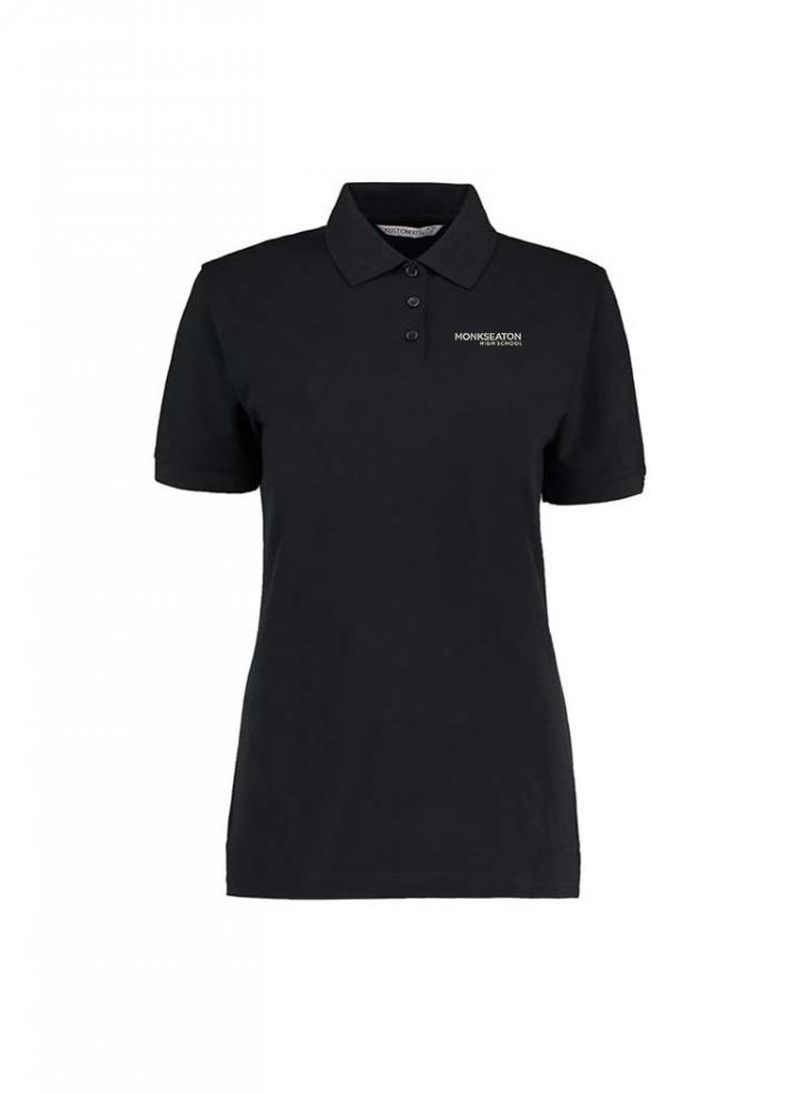 Monkseaton Girls Black Polo Shirt c/w logo