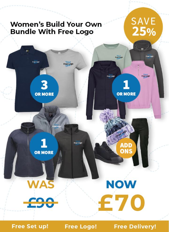 Custom Workwear Kit & Bundle with Free Logo - £70+VAT